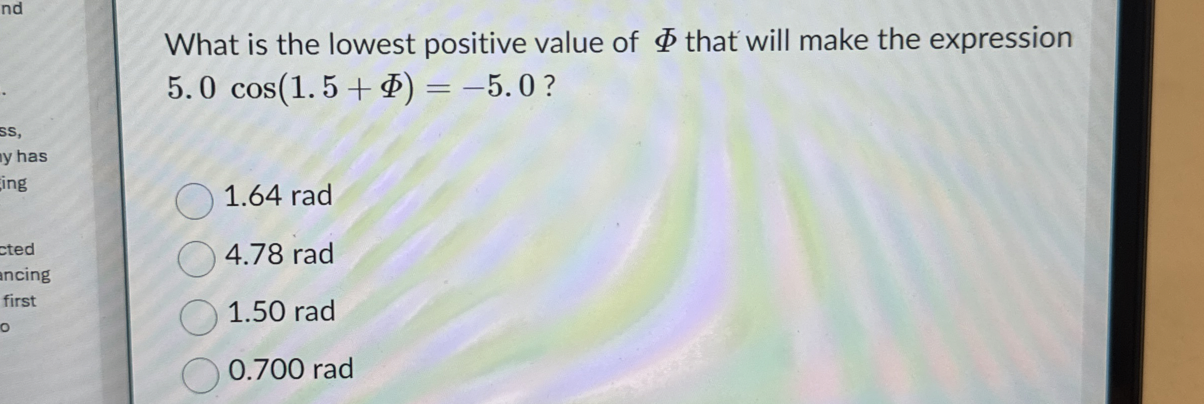 Solved What is the lowest positive value of Φ ﻿that will | Chegg.com