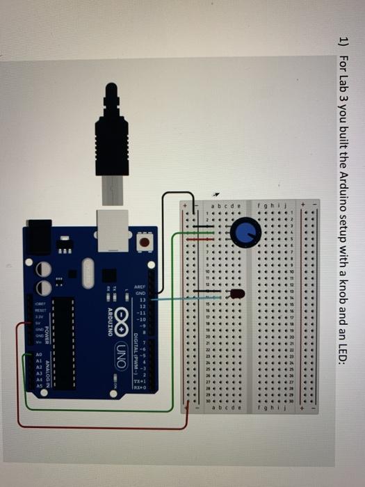 Solved 1) For Lab 3 you built the Arduino setup with a knob | Chegg.com