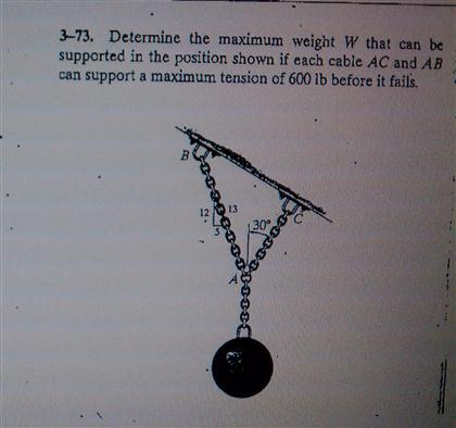Solved Determine the maximum weight W that can be supported | Chegg.com