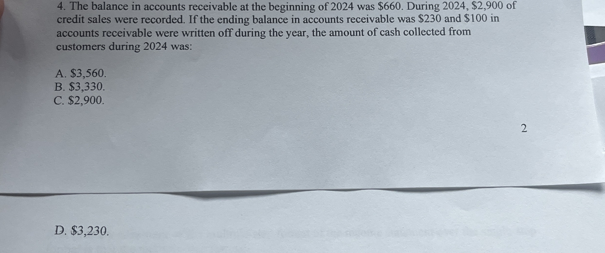 Solved The balance in accounts receivable at the beginning | Chegg.com