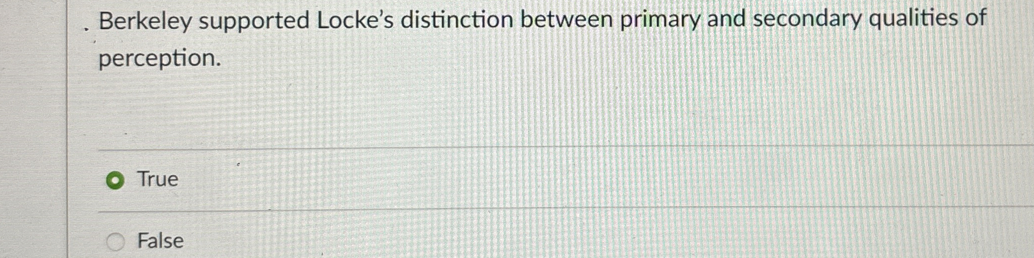 Berkeley supported Locke's distinction between | Chegg.com