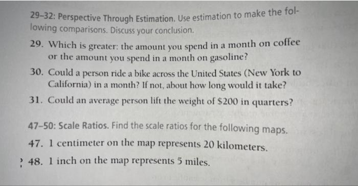 Solved 29-32: Perspective Through Estimation. Use estimation | Chegg.com