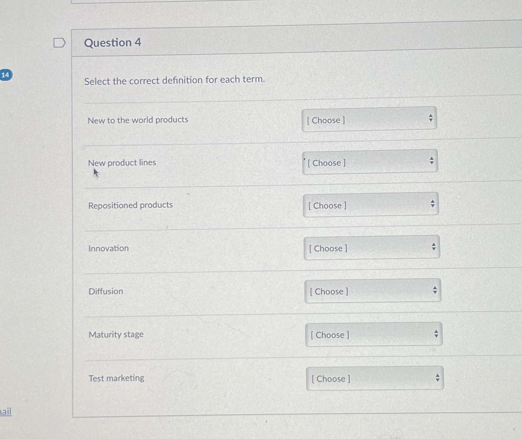 Solved Question 4Select the correct definition for each | Chegg.com