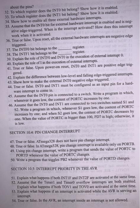 Solved data from PORTC to PORTD. Assume XTAL=8 MHz. 29. | Chegg.com