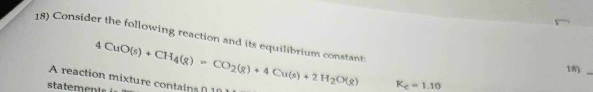 Consider the following reaction and its equilibrium | Chegg.com
