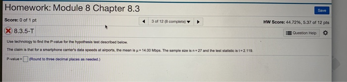 Solved Homework Module 8 Chapter 8 3 Save Score 0 Of 1 Pt
