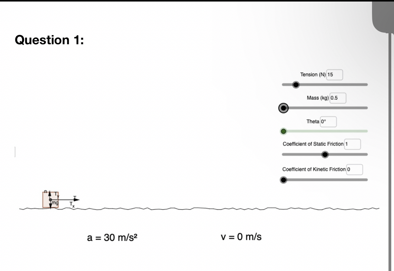 Solved Question 1: 1 ﻿pointVisit the oPhysics Simulator ⇉ | Chegg.com
