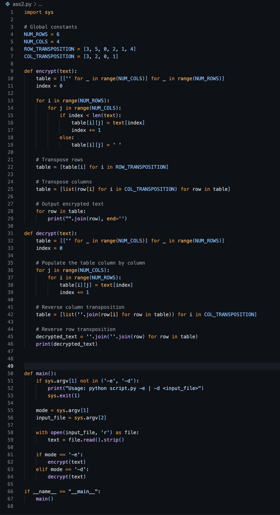Solved Need help with python code. Decryption is not | Chegg.com