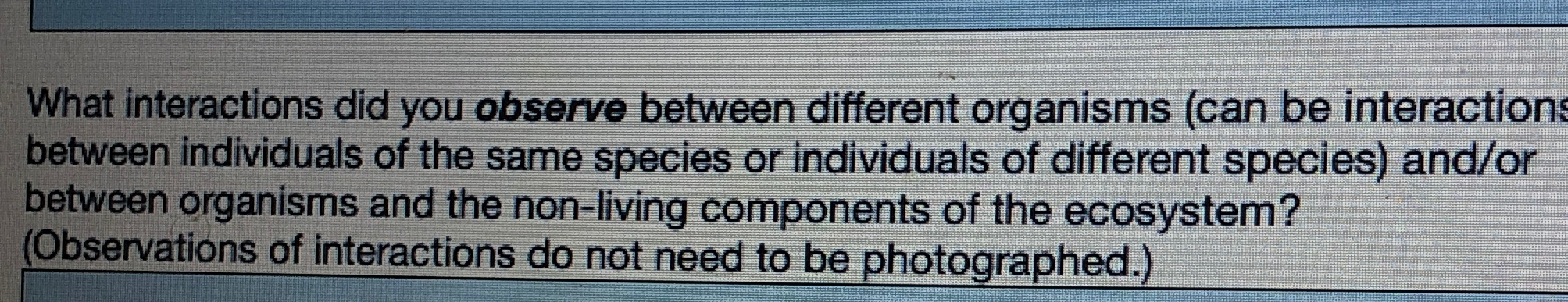 Solved What interactions did you observe between different | Chegg.com