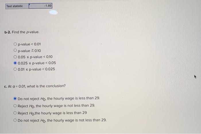 Solved Access the hourly wage data on the below Excel Data | Chegg.com