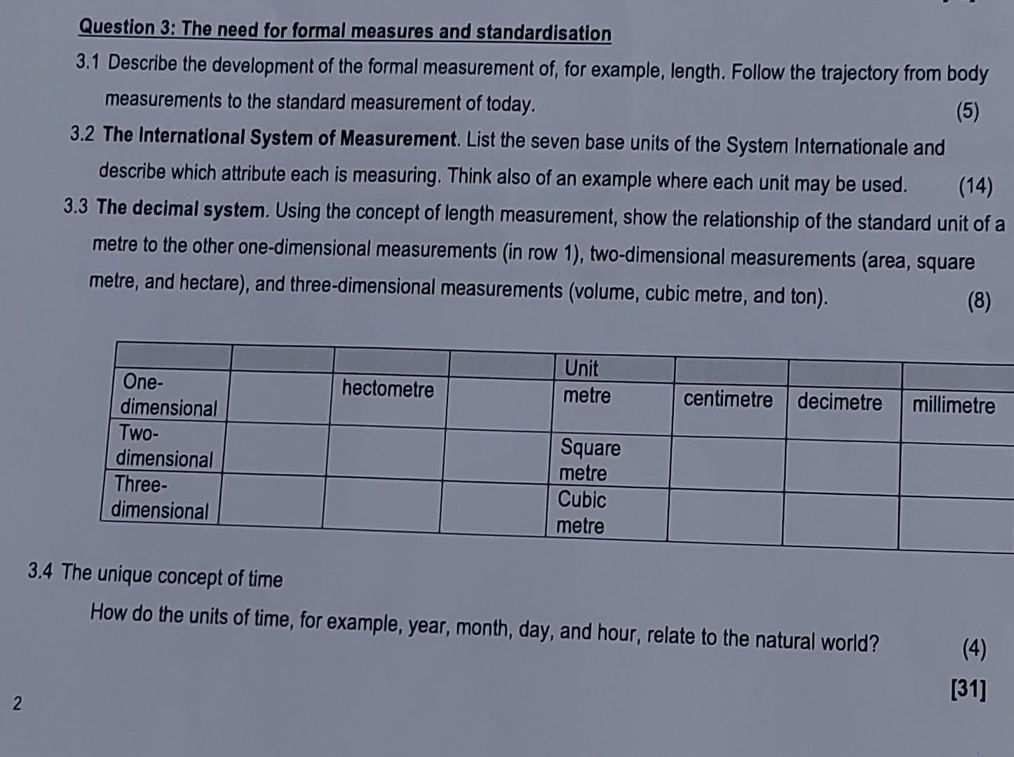 Solved Question 3: The need for formal measures and | Chegg.com