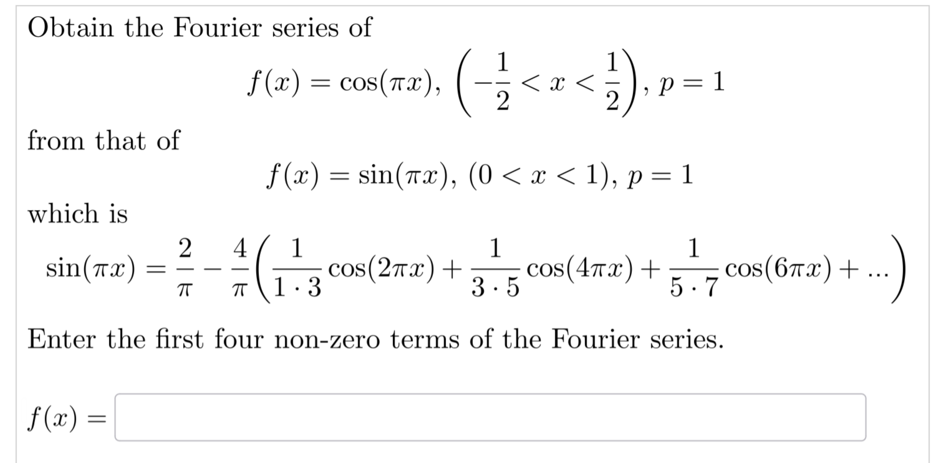 Solved Obtain the Fourier series | Chegg.com