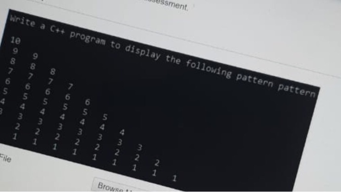 Solved sessment write a C++ program to display the following | Chegg.com