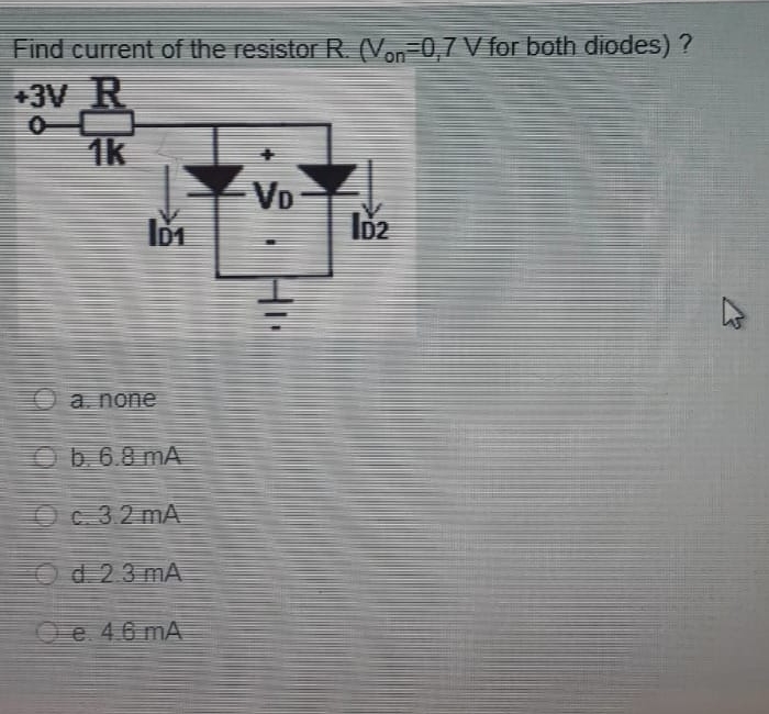 Solved Find current of the resistor R. ﻿ for both diodes)?a. | Chegg.com