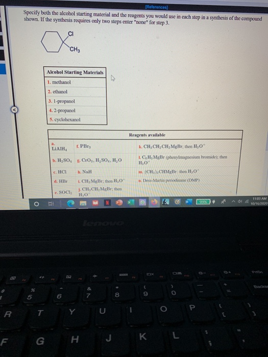 Solved [References) Specify the reagent you would use in | Chegg.com