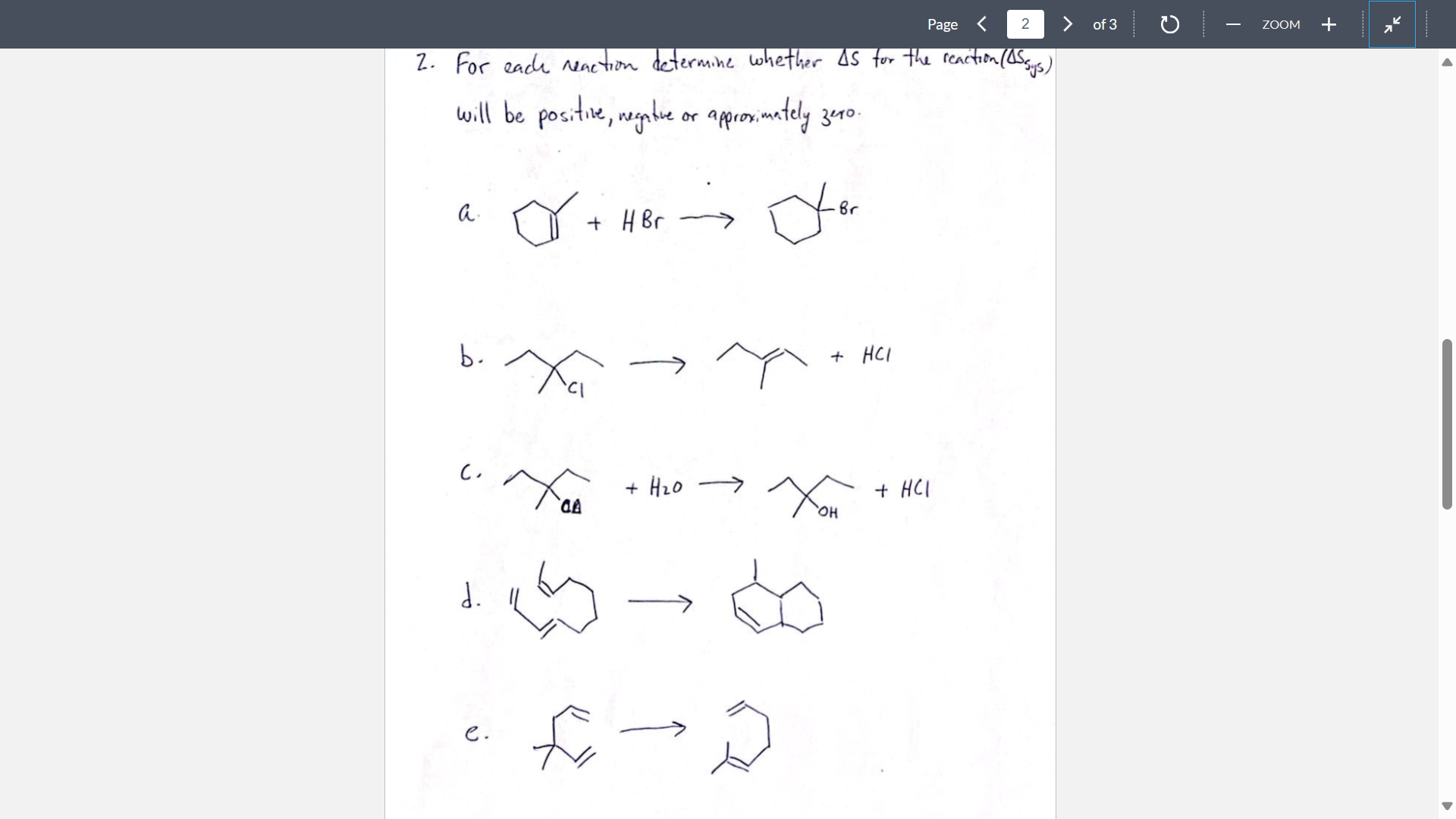 Solved For each neaction determine whether ΔS ﻿for the | Chegg.com