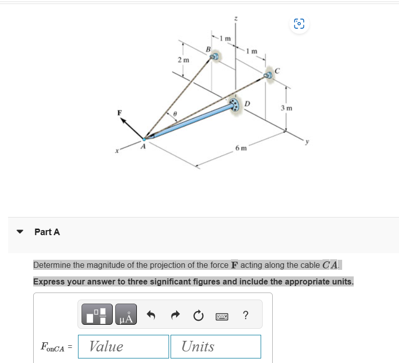 Solved Part Adetermine The Magnitude Of The Projection Of