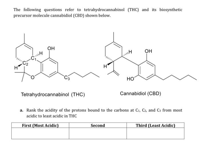 Solved The following questions refer to tetrahydrocannabinol | Chegg.com