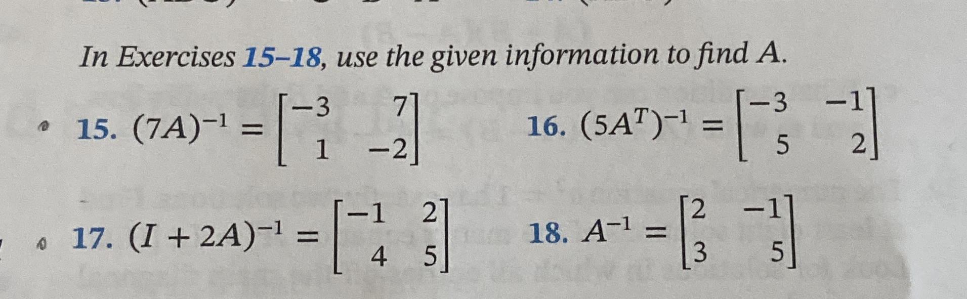 Solved In Exercises 15-18, ﻿use the given information to | Chegg.com
