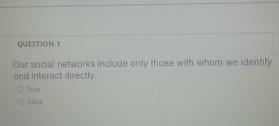 Solved QUESTION 1Our social networks include only those with | Chegg.com