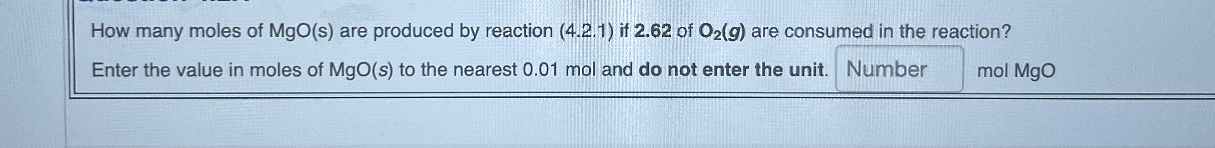 How many moles of MgO(s) ﻿are produced by reaction | Chegg.com