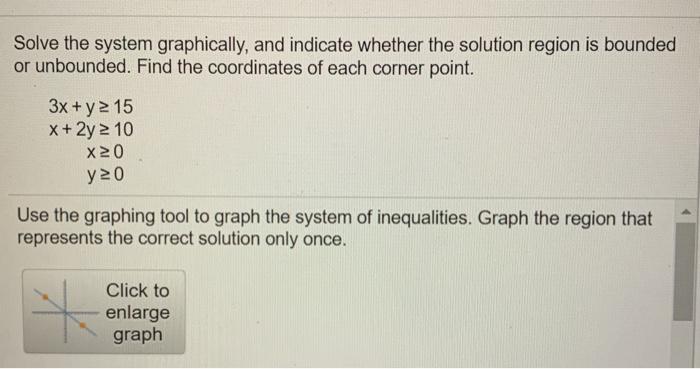 Solved Solve the system graphically, and indicate whether | Chegg.com