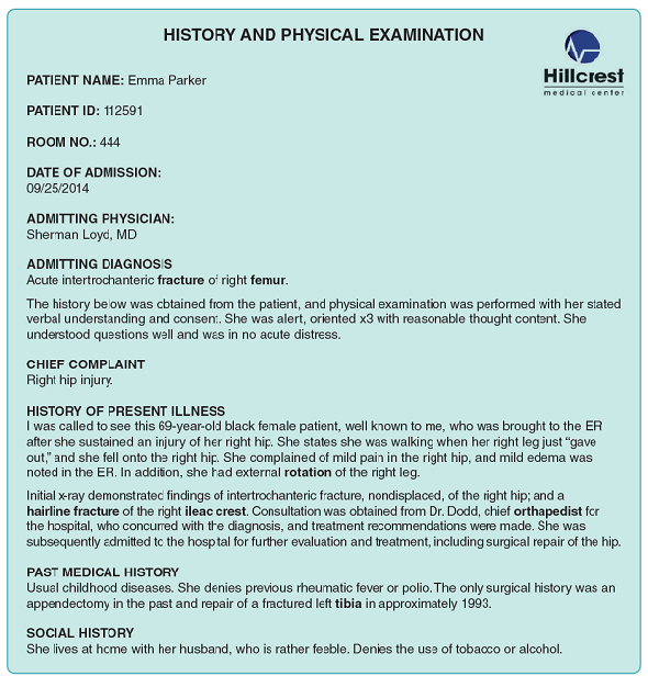 History And Physical Report Sample