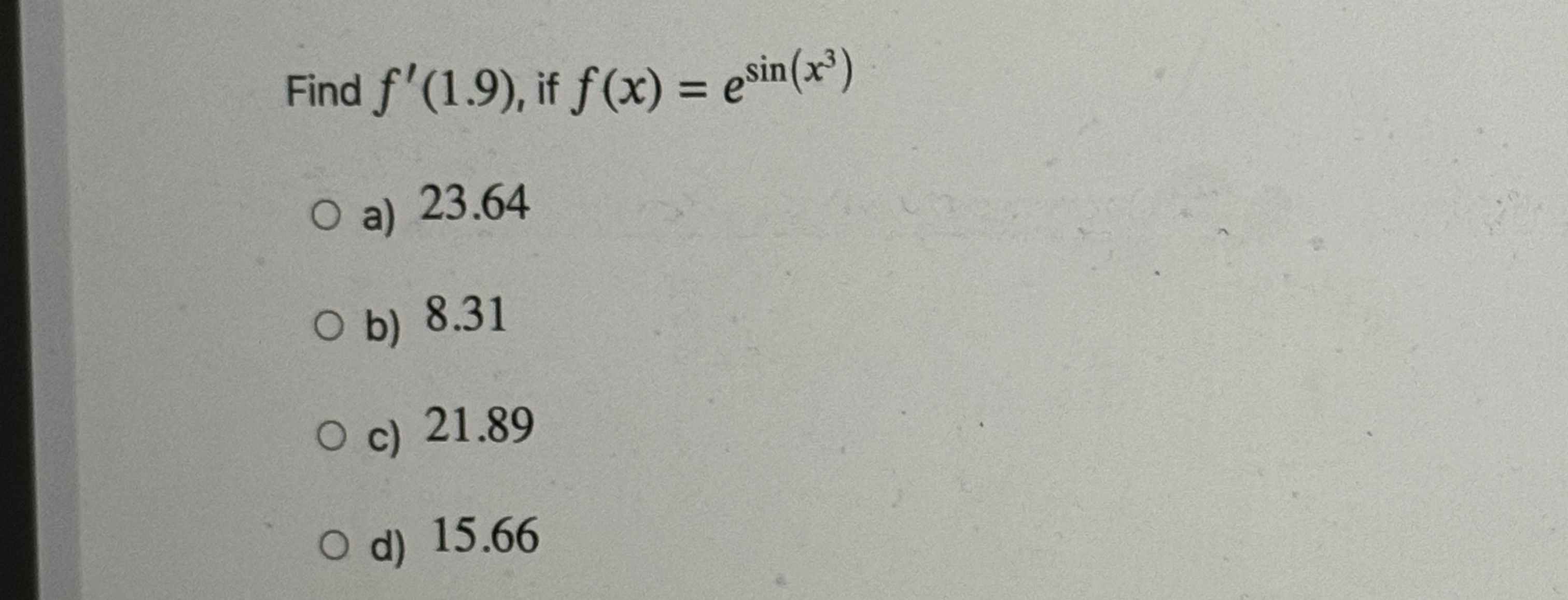 Solved Find f'(1.9), ﻿if | Chegg.com