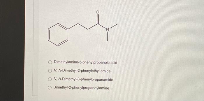 Solved Dimethylamino-3-phenylpropanoic acid N, | Chegg.com