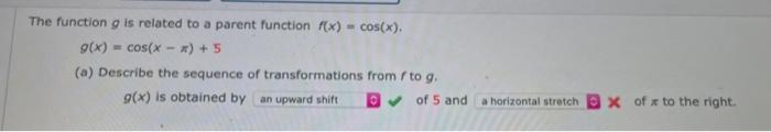 Solved C Use Function Notation To Write G In Terms Of F