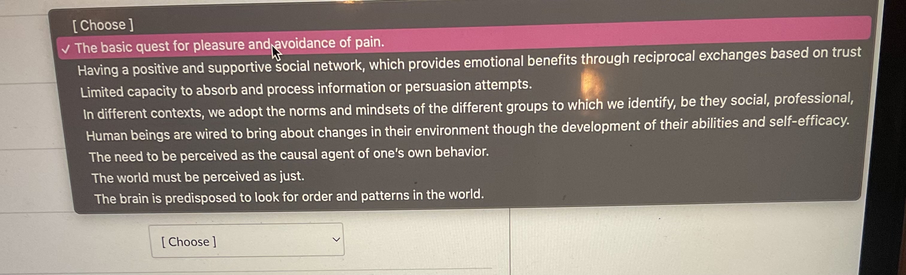 Solved autonomyThe basic quest for pleasure a | Chegg.com
