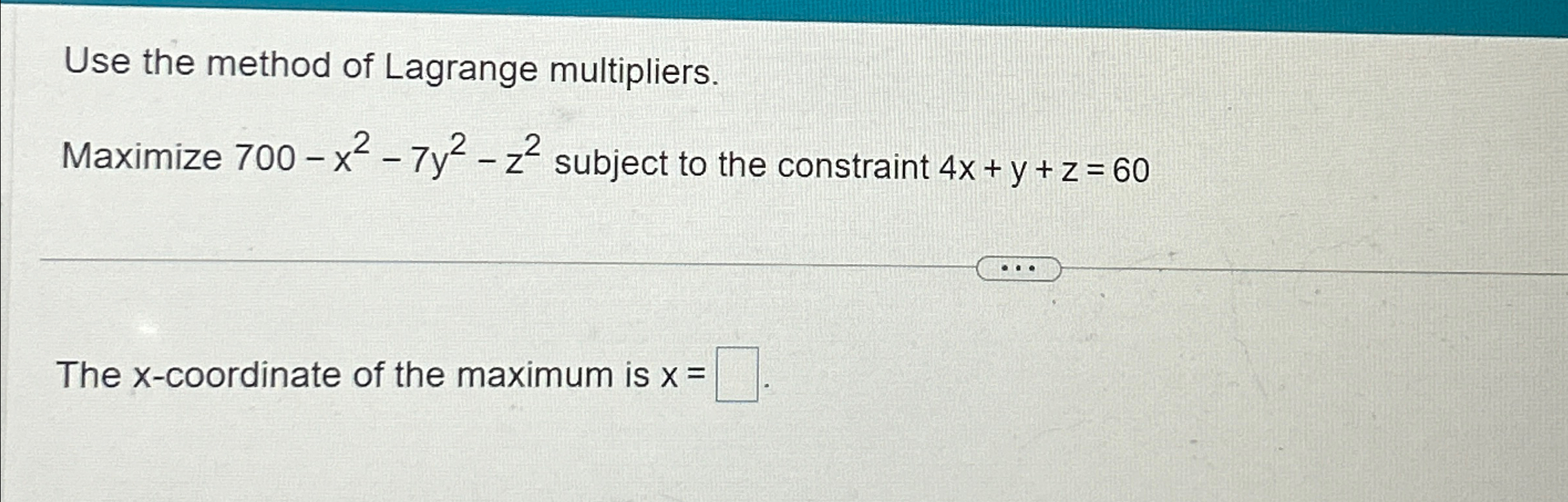 Solved Use the method of Lagrange multipliers.Maximize | Chegg.com