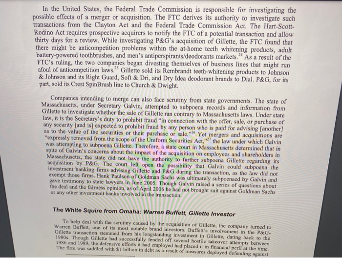 DAVID P. STOWELL The Best Deal Gillette Could Get? | Chegg.com