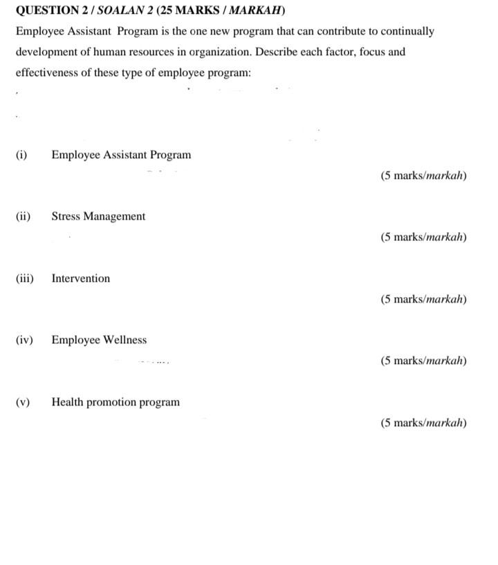 Solved QUESTION 2 / SOALAN 2 (25 MARKS / MARKAH) Employee | Chegg.com