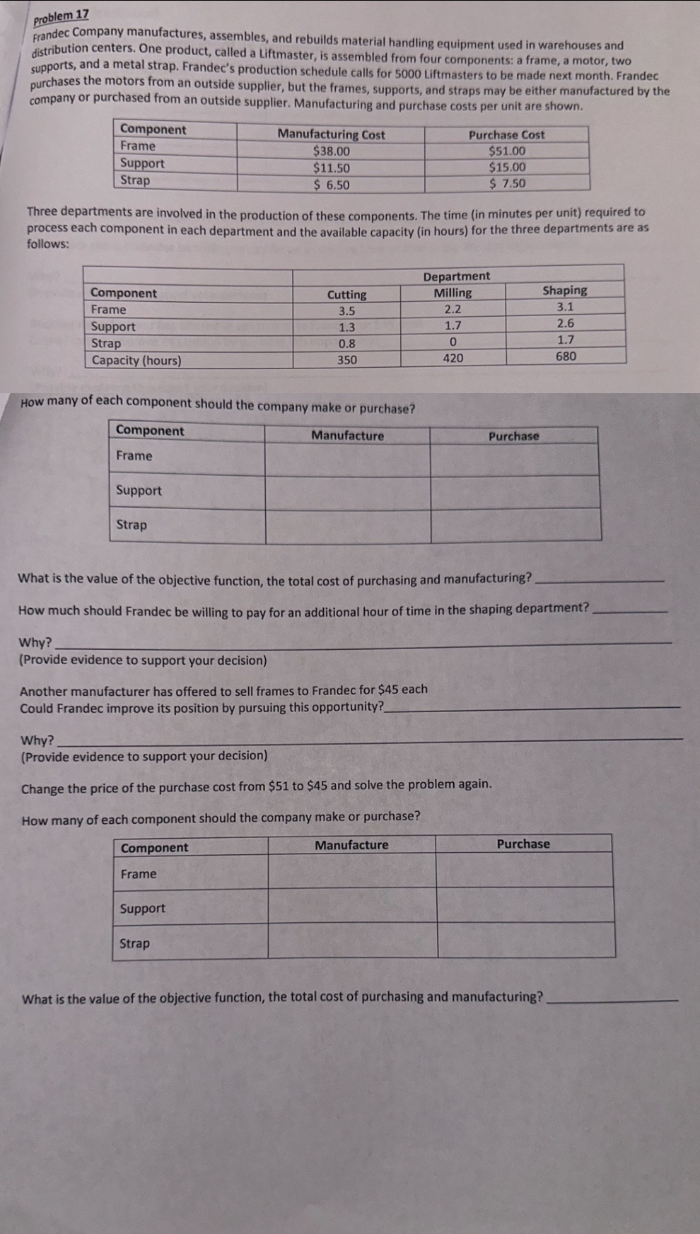 Solved With the following information. Answer the questions | Chegg.com