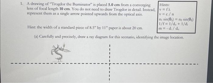 Solved 1. A drawing of "Trogdor the Burninator" is placed | Chegg.com