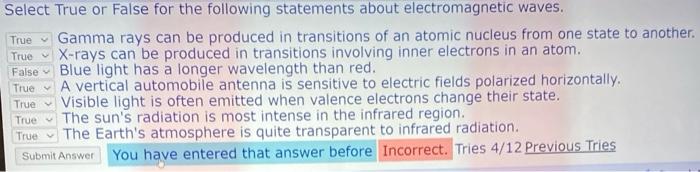 Solved Select True or False for the following statements | Chegg.com