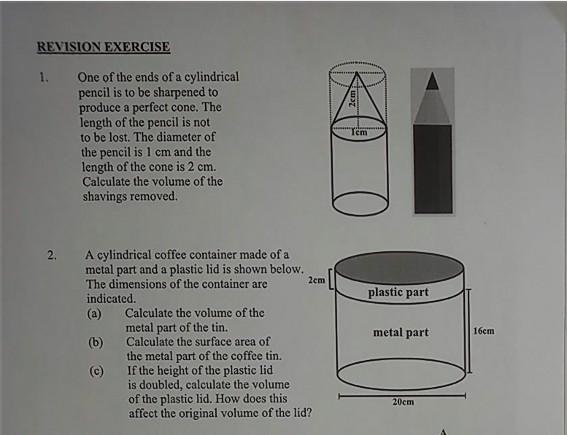 Solved One of the ends of a cylindrical pencil is to be | Chegg.com