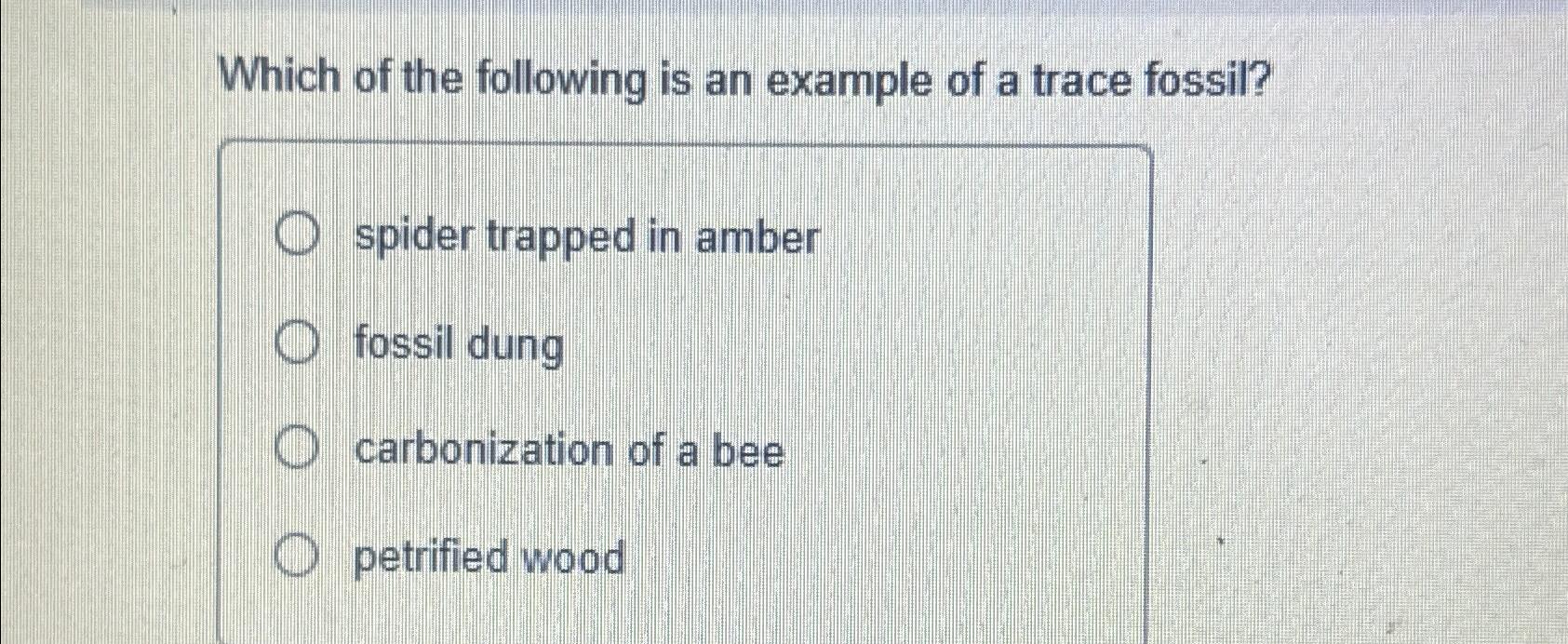 Solved Which of the following is an example of a trace | Chegg.com