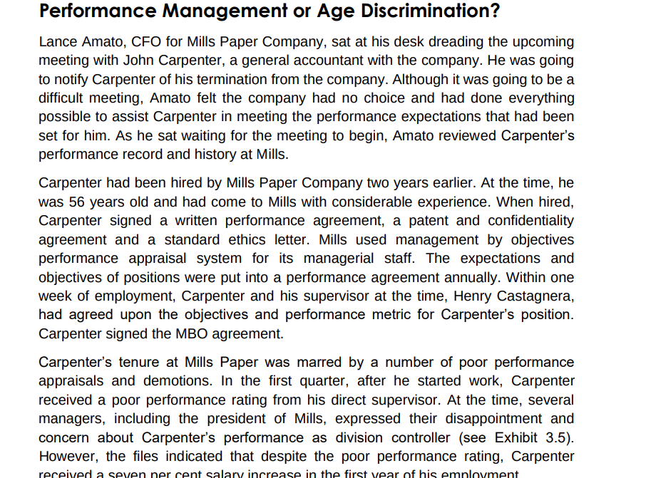 Solved Performance Management or Age Discrimination?Lance | Chegg.com