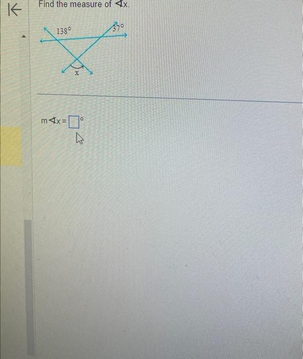 Solved Find the measure of \( \varangle x \). | Chegg.com
