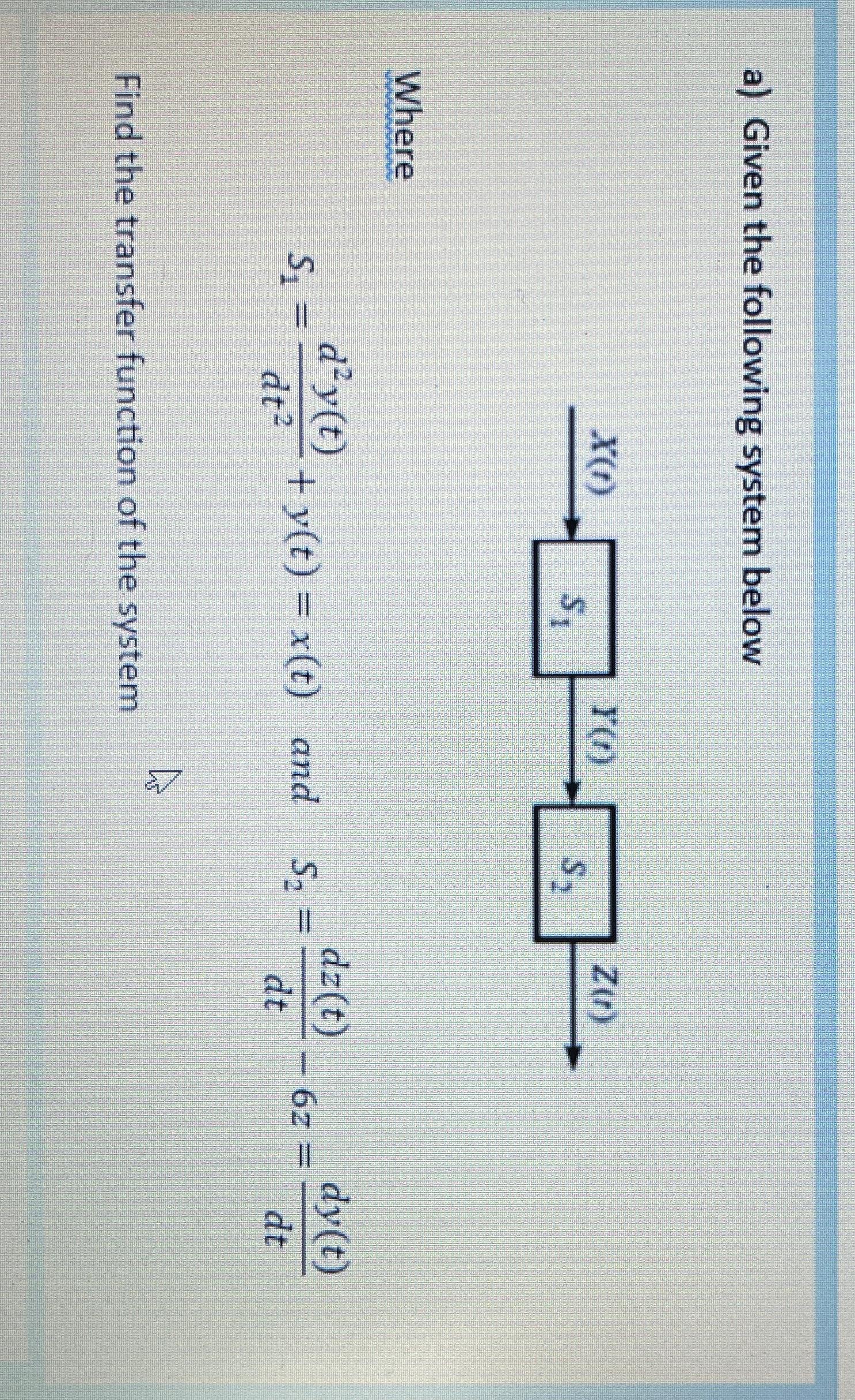 Solved a) ﻿Given the following system | Chegg.com