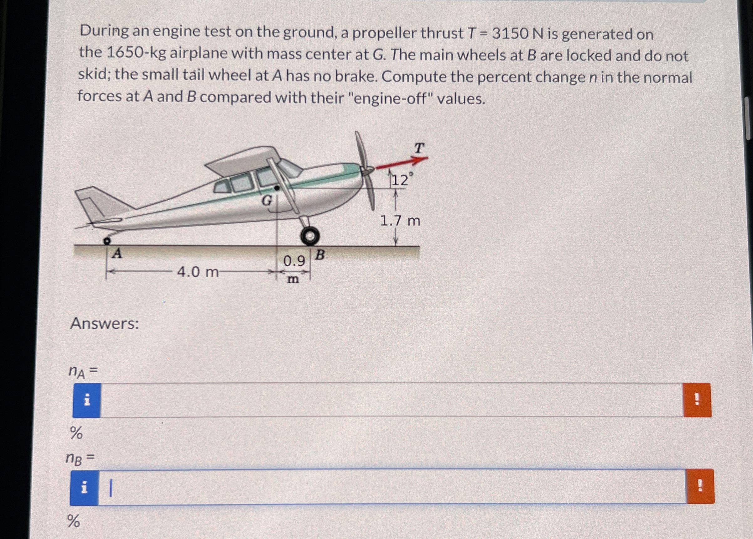 Solved During an engine test on the ground, a propeller | Chegg.com