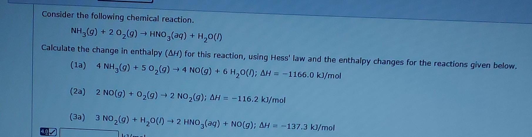 Solved Consider the following chemical reaction. | Chegg.com