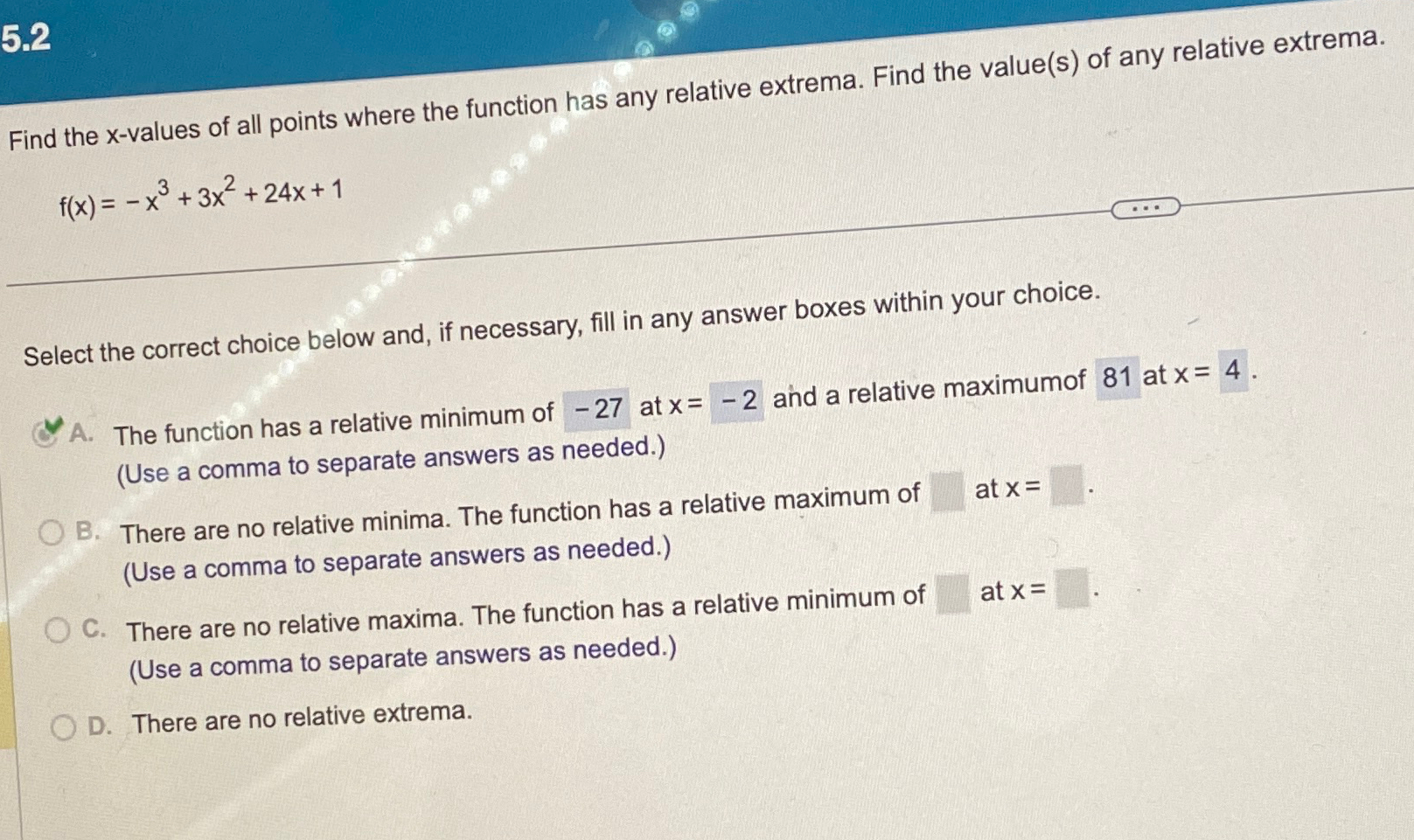 Solved Find the x-values of all points where the function | Chegg.com