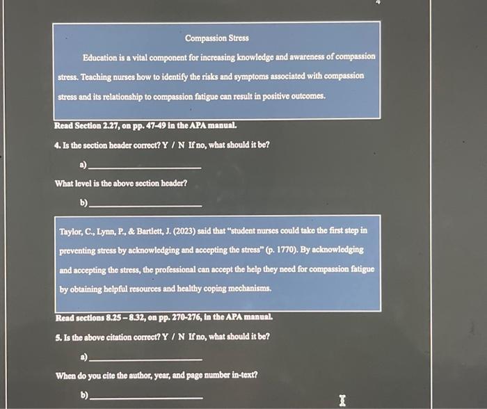 Compassion Stress Education is a vital component for | Chegg.com