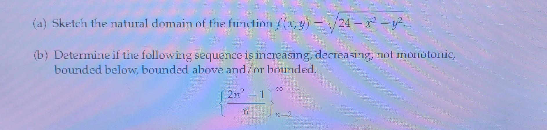 Solved (a) Sketch the natural domain of the function | Chegg.com