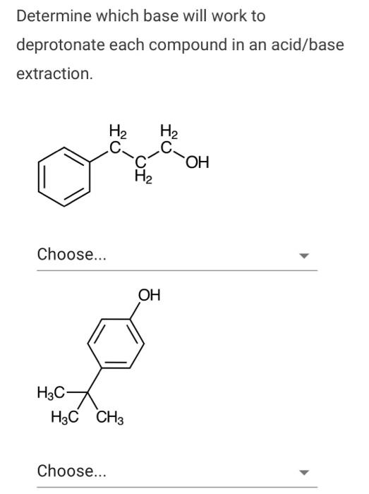 Solved Determine which base will work to deprotonate each | Chegg.com