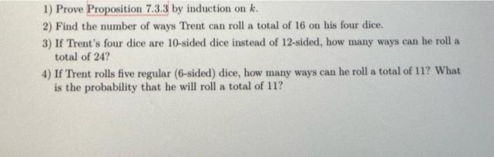 Solved 1) Prove Proposition 7.3 .3 by induction on k. 2) | Chegg.com