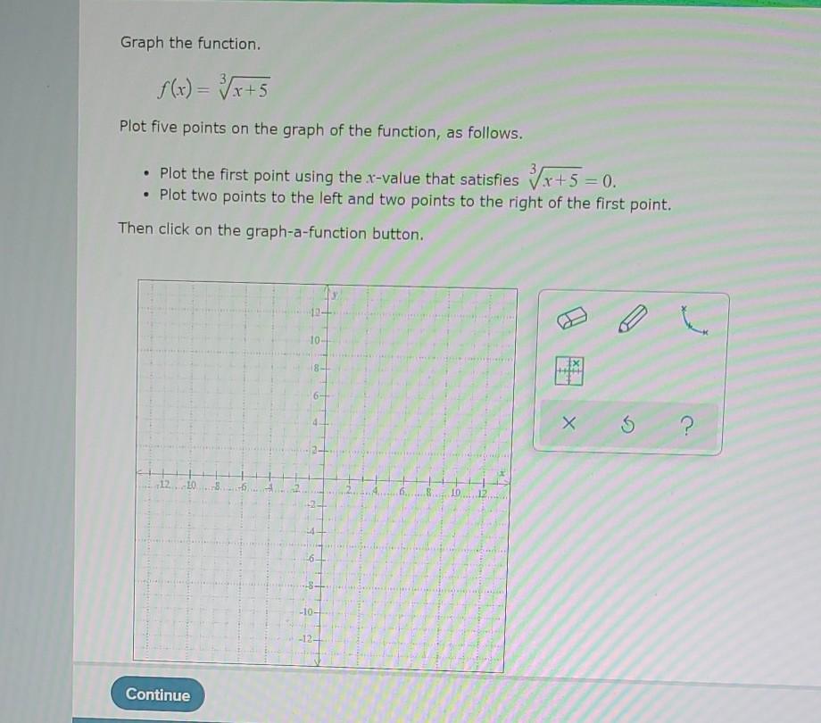 Solved Graph the function. f(x) = Vx+5 Plot five points on | Chegg.com